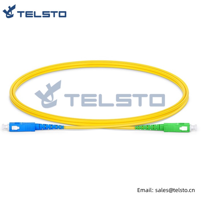 High Quality SC-SC APC type single mode SC APC fiber optic patch cord simplex fiber optical ...